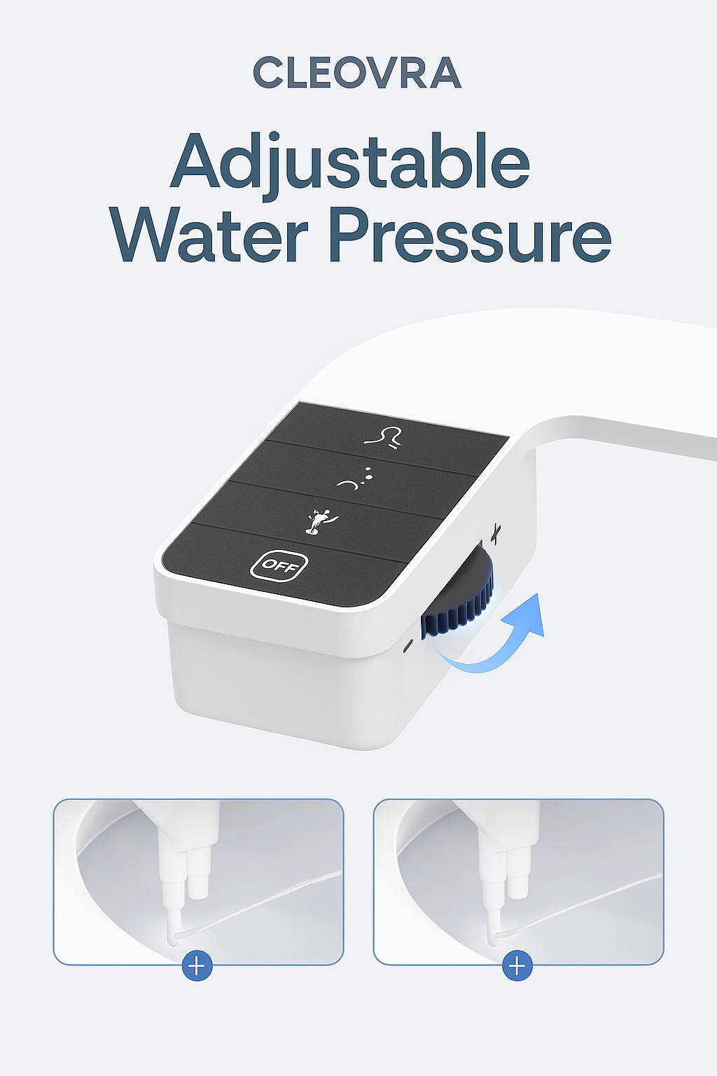 Cleovra Self-Cleaning Bidet Attachment – Non-Electric, Ultra-Thin Desi