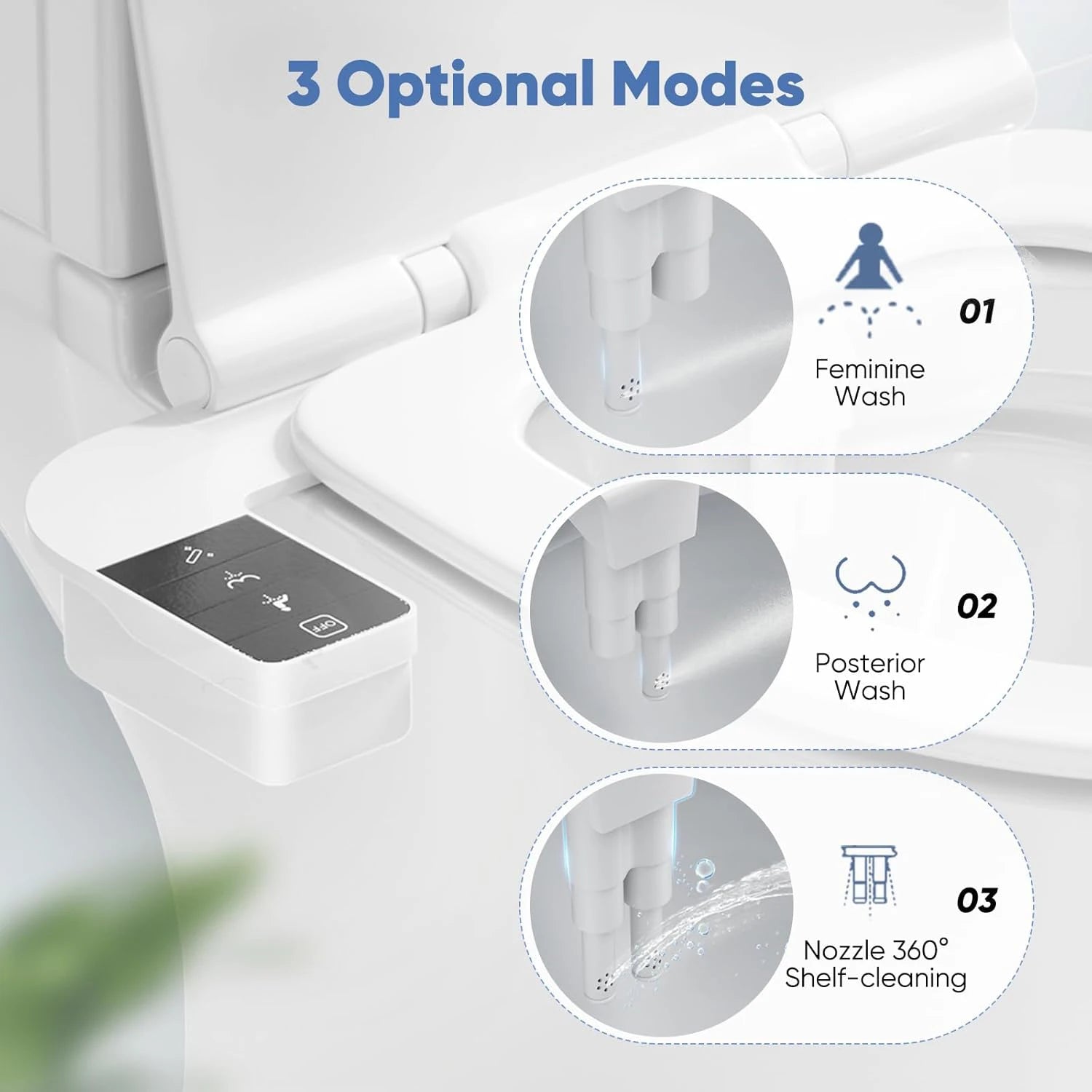 Cleovra Self-Cleaning Bidet Attachment – Non-Electric, Ultra-Thin Desi